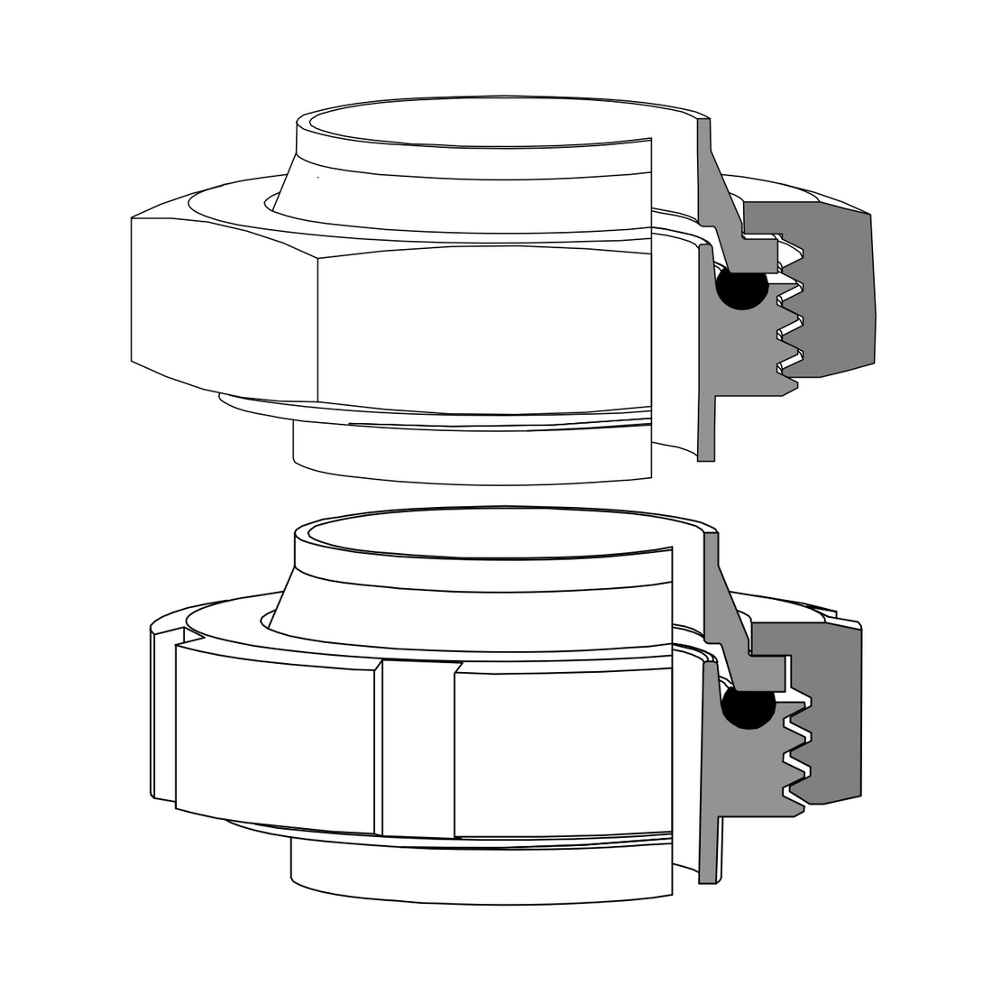 Stainless Steel RJT BSM Standard Union – Inox Fittings